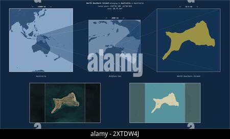 North Goulburn Island in the Arafura Sea on a topographic, OSM ...