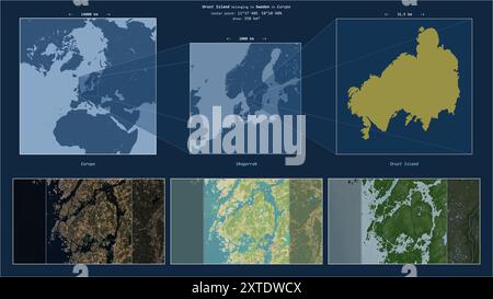Orust Island in the Skagerrak, belonging to Sweden, isolated on a ...