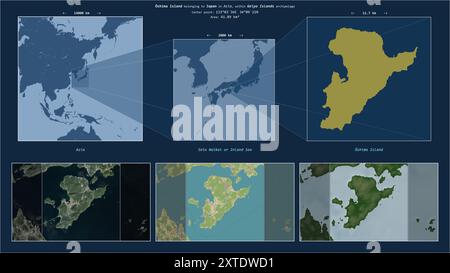 Shape of Oshima Island in the Seto Naikai or Inland Sea, belonging to ...