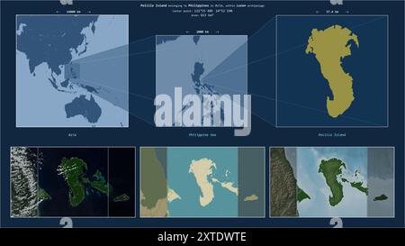 Shape of Polillo Island in the Philippine Sea, belonging to Philippines ...