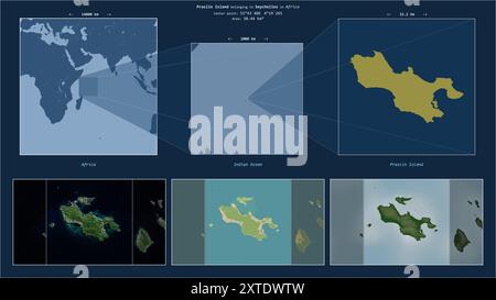 Praslin Island in the Indian Ocean, belonging to Seychelles, cropped to ...