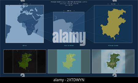 Shape of Principe Island in the Gulf of Guinea, belonging to Sao Tome ...
