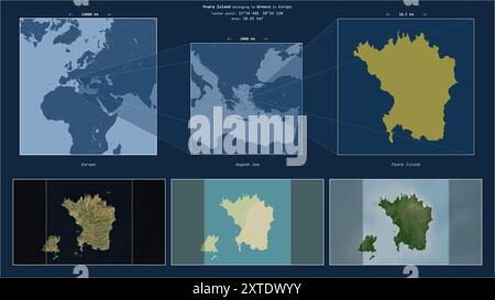 Psara Island in the Aegean Sea, belonging to Greece, isolated on a ...