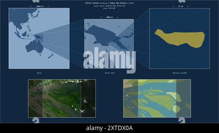 Shape of Purutu Island in the Coral Sea, belonging to Papua New Guinea ...