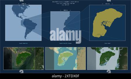 Isla Puna in the South Pacific Ocean, belonging to Ecuador, isolated on ...