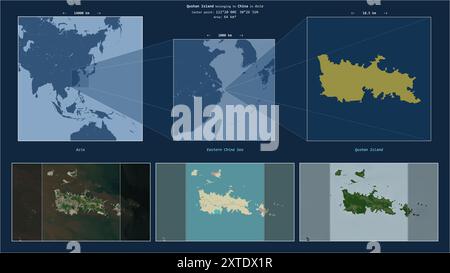 Qushan Island in the Eastern China Sea, belonging to China, isolated on ...