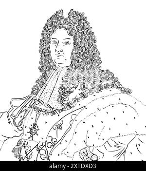 Portrait of Louis 14 the sun king, famous french monarch Stock Photo ...