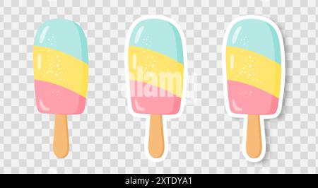 Strawberry ice cream icons set 9 color collection Stock Vector Image ...