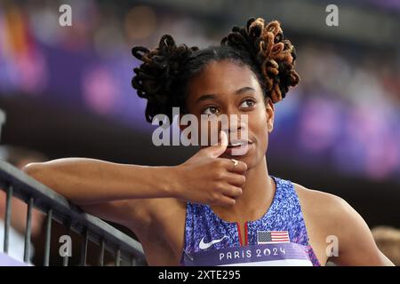 PARIS, FRANCE - AUGUST 08: Monae Nichols of Team United States looks o ...