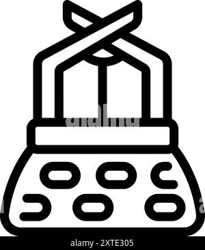 Simple outline illustration of a gas analyzer showing the level of ...