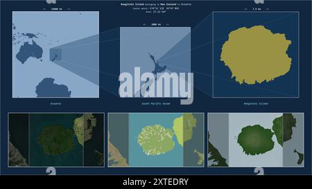 Rangitoto Island in the South Pacific Ocean on a topographic, OSM ...