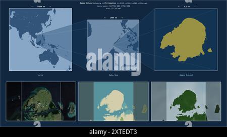 Shape of Ramos Island in the Sulu Sea, belonging to Philippines Stock ...