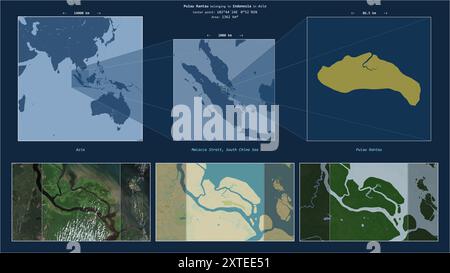 Shape of Pulau Rantau in the Malacca Strait, belonging to Indonesia ...