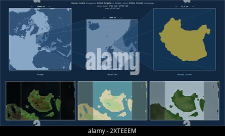 Shape of Rousay Island in the North Sea, belonging to United Kingdom ...