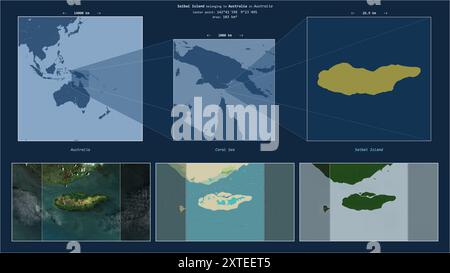 Shape of Saibai Island in the Coral Sea, belonging to Australia Stock ...
