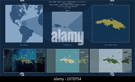 Saint Thomas, United States Virgin Islands, political map. One of the ...