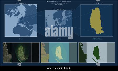 Saltholm Island in the Kattegat, belonging to Denmark, isolated on a ...