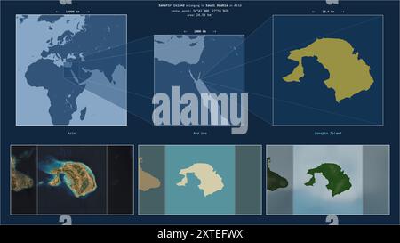 Shape of Sanafir Island in the Red Sea, belonging to Saudi Arabia Stock ...