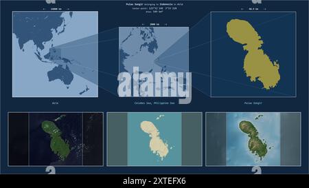 Pulau Sangir in the Celebes Sea, belonging to Indonesia, isolated on a ...