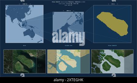 Pulau Sebatik in the Celebes Sea, shared between: Malaysia, Indonesia ...
