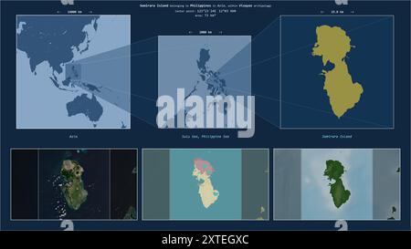 Semirara Island in the Sulu Sea, belonging to Philippines, isolated on ...