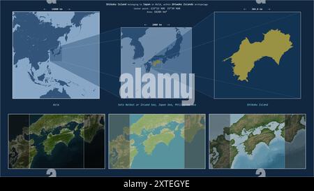 Shape of Shikoku Island in the Japan Sea, belonging to Japan Stock ...