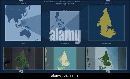 Shape of Siargao Island in the Philippine Sea, belonging to Philippines ...