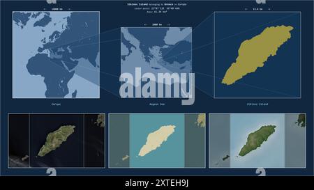 Sikinos Island in the Aegean Sea on a colored elevation map Stock Photo ...