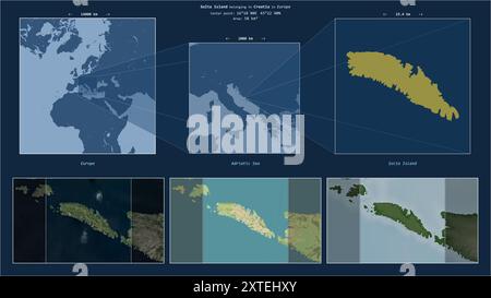Solta Island in the Adriatic Sea, belonging to Croatia, isolated on a ...
