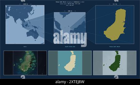 Pulau Subi Besar in the South China Sea on a colored elevation map ...