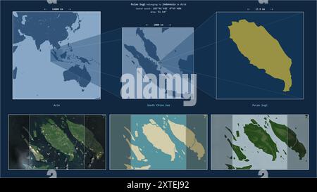 Shape of Pulau Sugi in the South China Sea, belonging to Indonesia ...