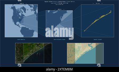 Topsail Island in the North Atlantic Ocean, belonging to United States ...