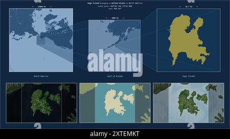 Unga Island in the Gulf of Alaska, belonging to United States, isolated ...