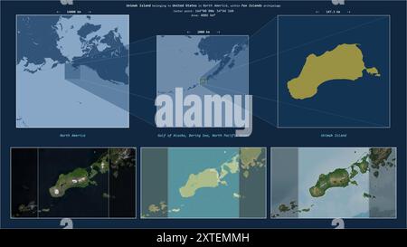 Unimak Island in the Bering Sea, belonging to United States, isolated ...