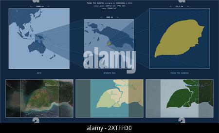 Pulau Yos Sudarso in the Arafura Sea on a topographic, OSM Humanitarian ...