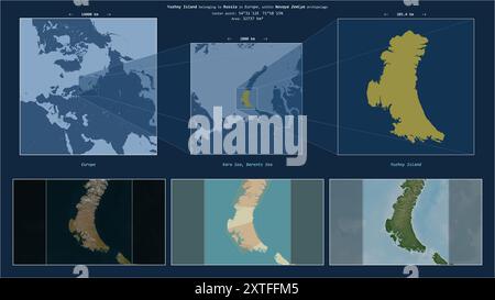 Yuzhny Island in the Kara Sea, belonging to Russia, isolated on a ...