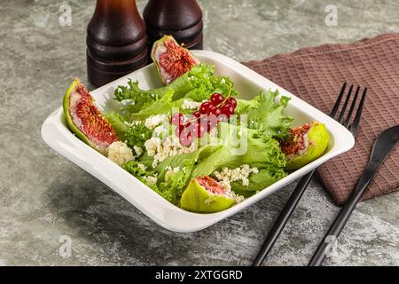 Salad with fig and sheep cottage cheese Stock Photo - Alamy