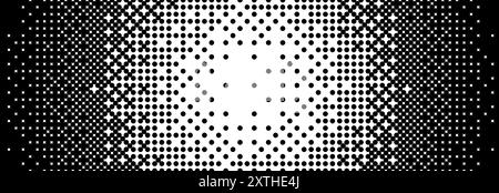 Bitmap radial gradient texture. Black and white dither oval pattern ...