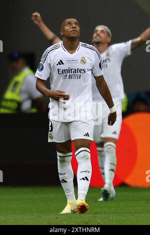 WARSAW, POLAND - AUGUST 14: Kylian Mbappe and Endrick of Real Madrid ...