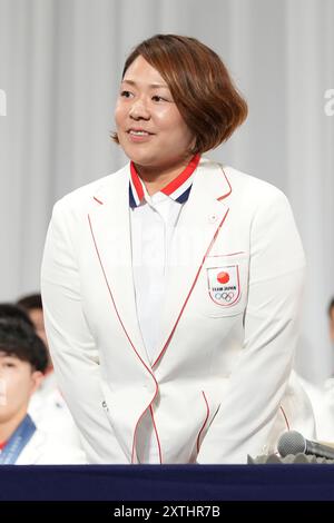 Ayumi Tanimoto, AUGUST 14, 2024 : Japan Delegation attend a press conference upon their return ...