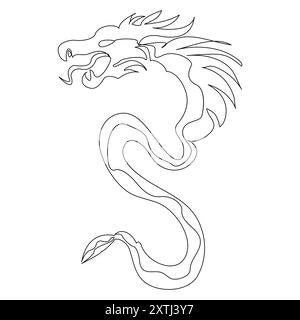 Continuous one line drawing dragon Stock Vector Image & Art - Alamy