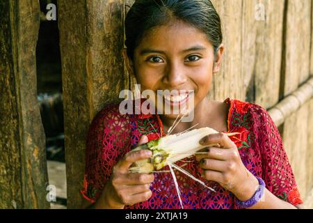 Quiché girl laughing, Sanuch village, Lancetillo, La Parroquia, Reyna ...
