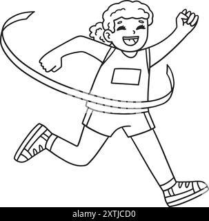 Track and Field Female Finish Line Illustration Stock Vector Image ...