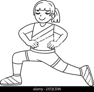 Track and Field Athlete Stretching Coloring Page Stock Vector Image ...