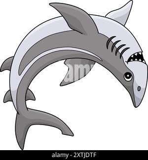 Spinner Shark Colored Cartoon Illustration Stock Vector Image & Art - Alamy
