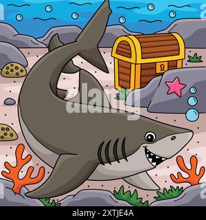Lemon Shark Cartoon Colored Clipart Illustration Stock Vector Image & Art - Alamy