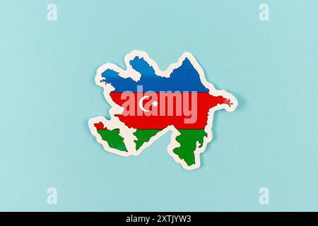 Map of Azerbaijan, flag map, National colors background Stock Photo - Alamy