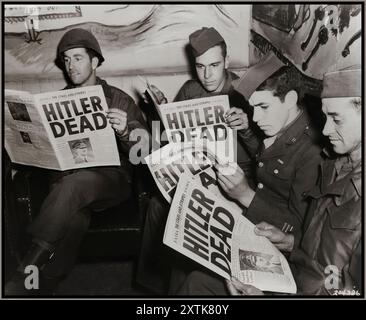 American soldiers read of Hitler's death in an "extra" edition of ...