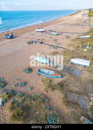 aerial view of hythe beach and fishing boats on the kent coast Stock ...