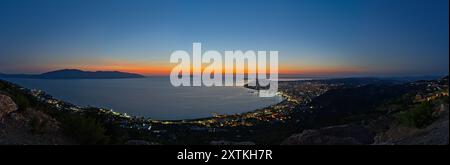 View on Vlora at sunset in a panorama composition Stock Photo - Alamy